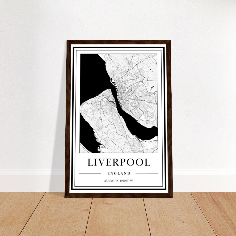 Liverpool Map, United Kingdom Map Poster, Liverpool City Map, Gift City ...