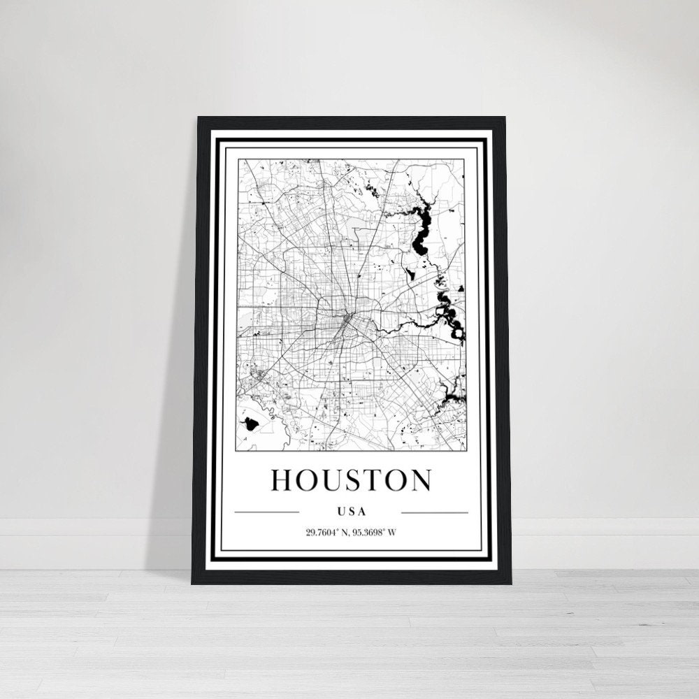 Houston Map, United States Map Poster, Houston City Map, Gift City Map ...