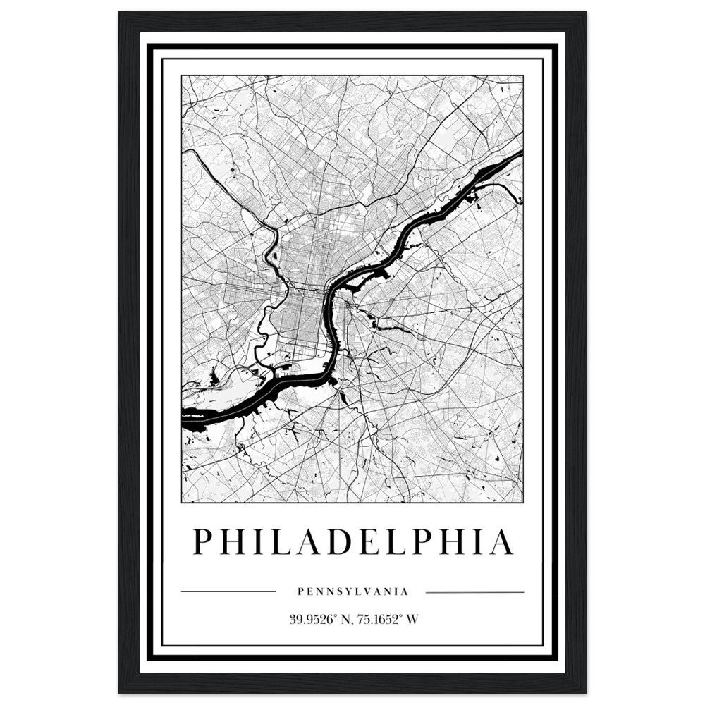 Philadelphia Map, United States Map Poster, Philadelphia City Map, Gift ...