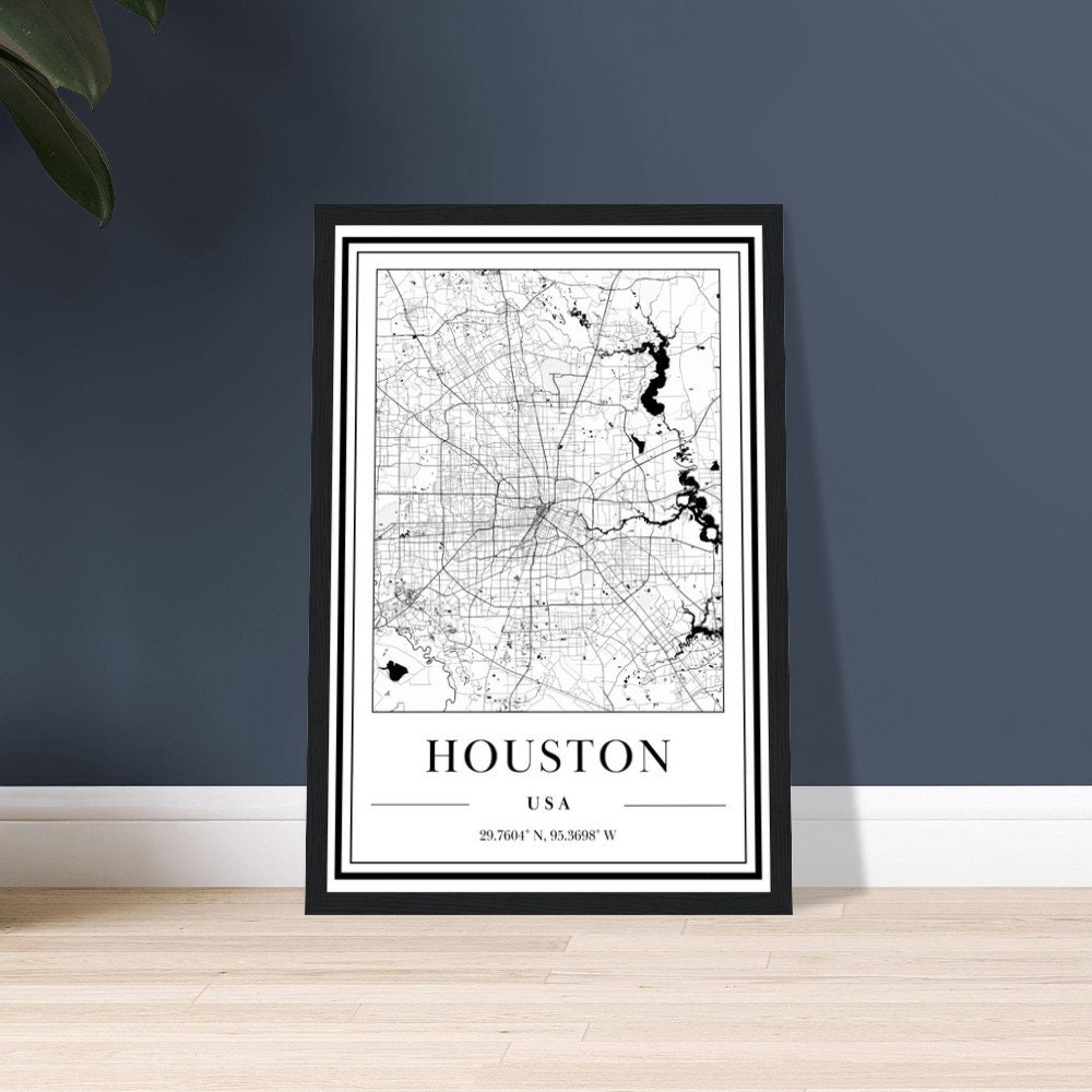 Houston Map, United States Map Poster, Houston City Map, Gift City Map ...