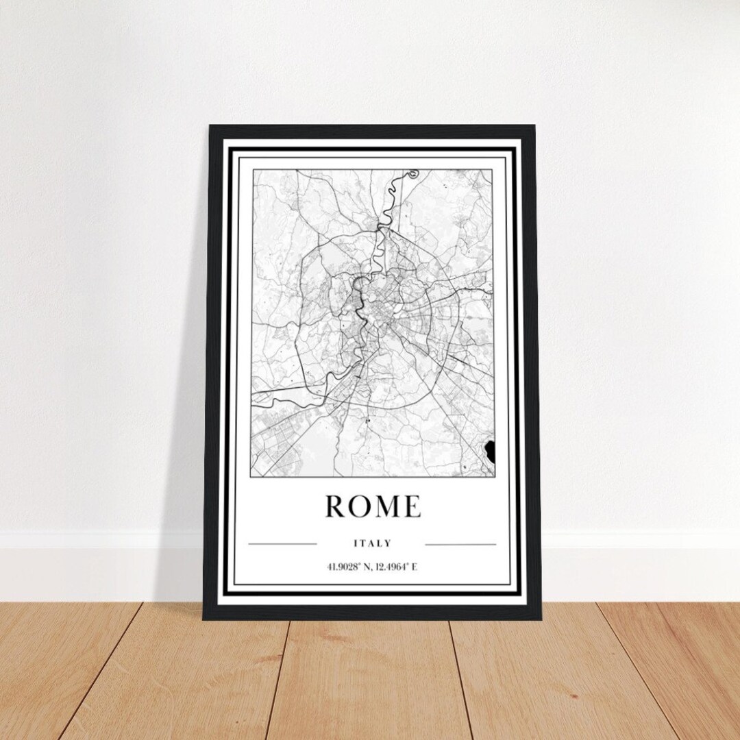 Rome Map, Italy Map Poster, Rome City Map, Gift City Map, Minimalist ...
