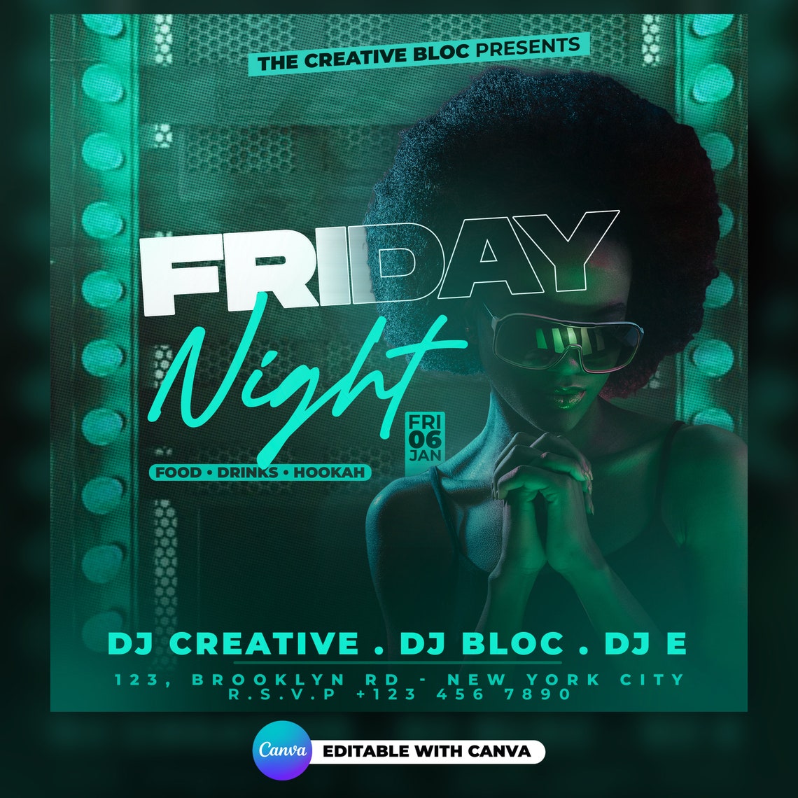 Editable Club Flyer Template for Canva, DIY Event Flyer, Party Flyer ...