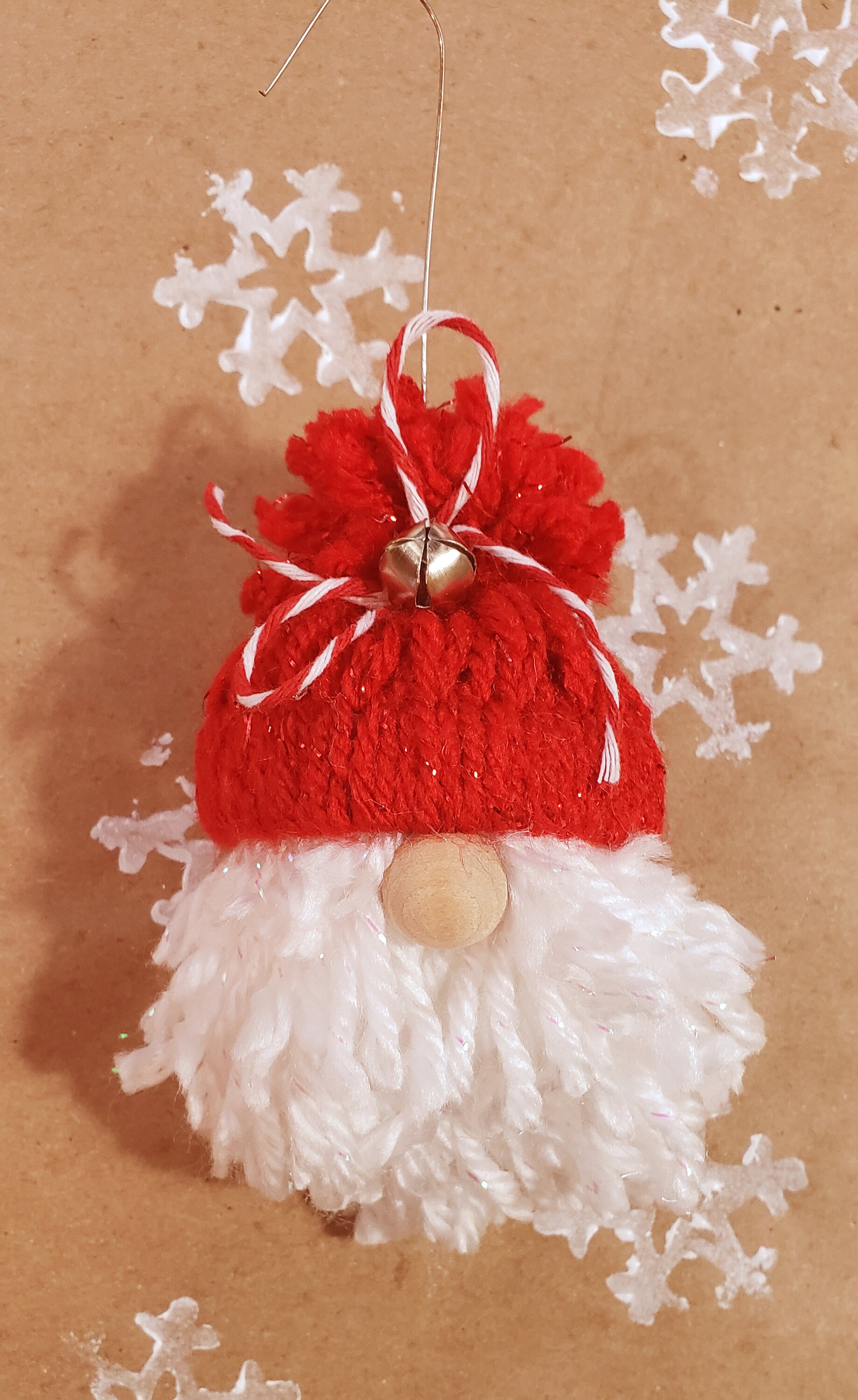 Pom Pom Santa Handmade Christmas Ornament - Etsy