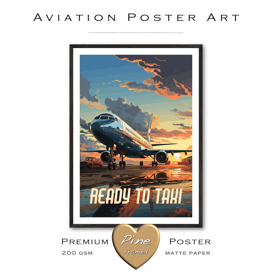 Aviation Poster Travel Theme Airline Wall Art Vintage Aircraft Print ...