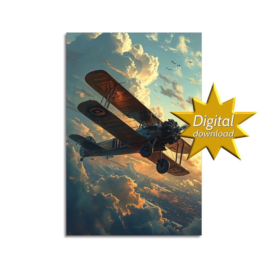 Aviation Art DIGITAL Wall Poster Illustration Airplane Airline Aircraft ...