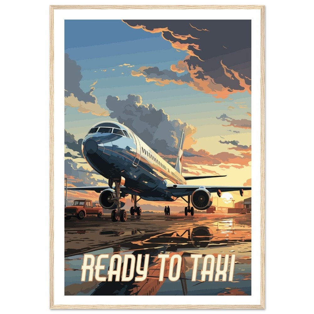 Aviation Poster Travel Theme Airline Wall Art Vintage Aircraft Print ...