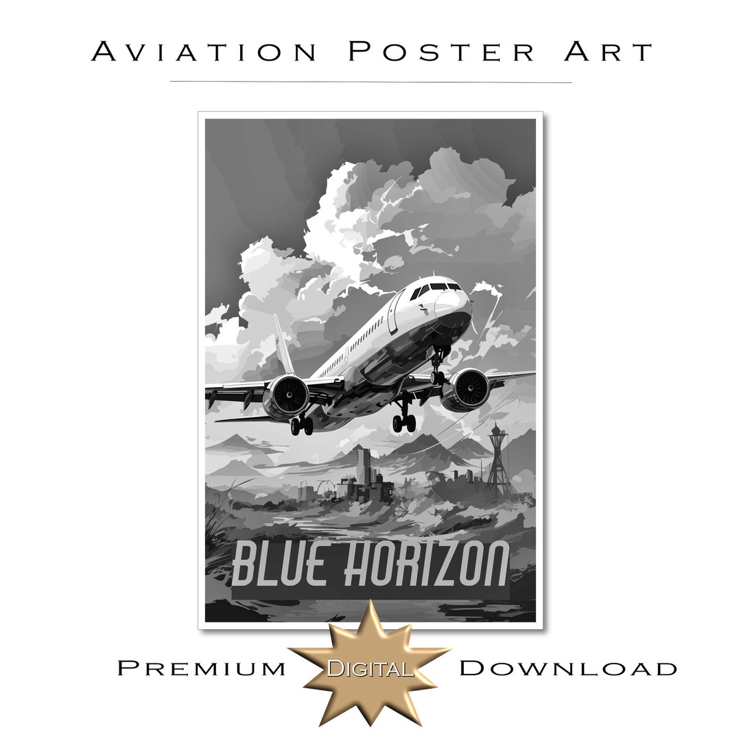 Aviation Poster Travel Theme Airline Wall Art Vintage Aircraft Print ...
