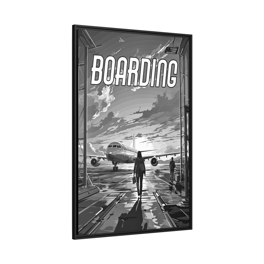 Aviation Art FRAMED Canvas Wall Poster Illustration Airplane Airline ...