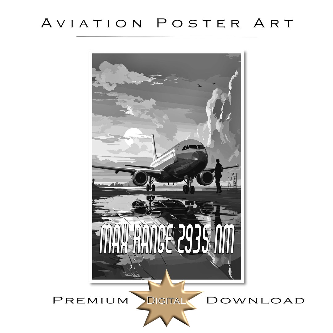 Aviation Poster Travel Theme Airline Wall Art Vintage Aircraft Print ...