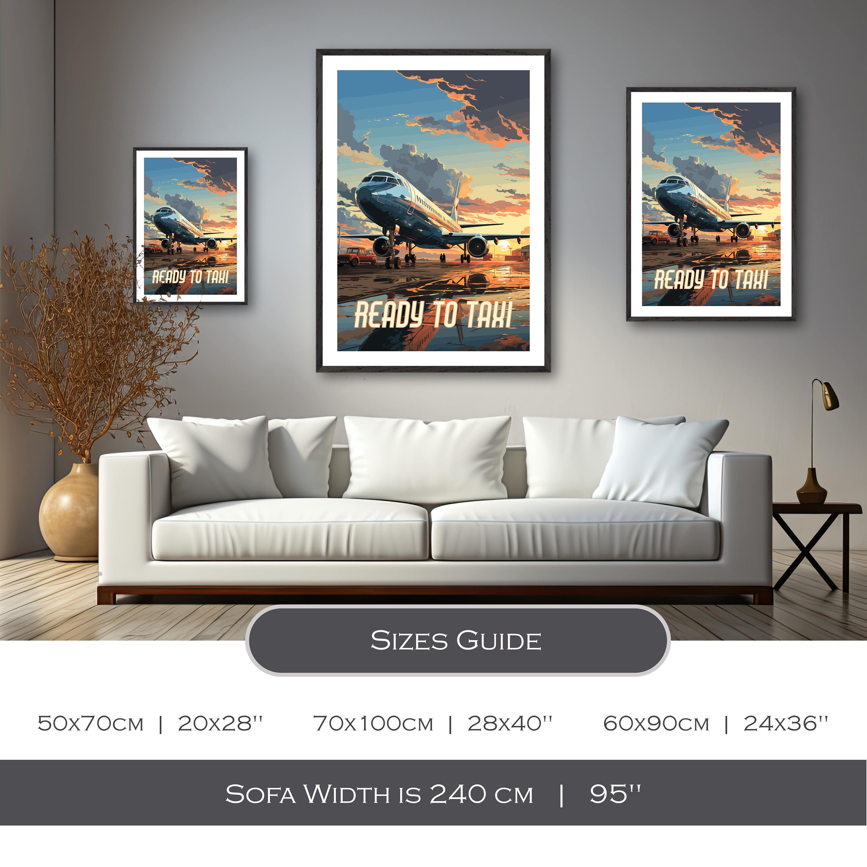 Aviation Poster Travel Theme Airline Wall Art Vintage Aircraft Print ...