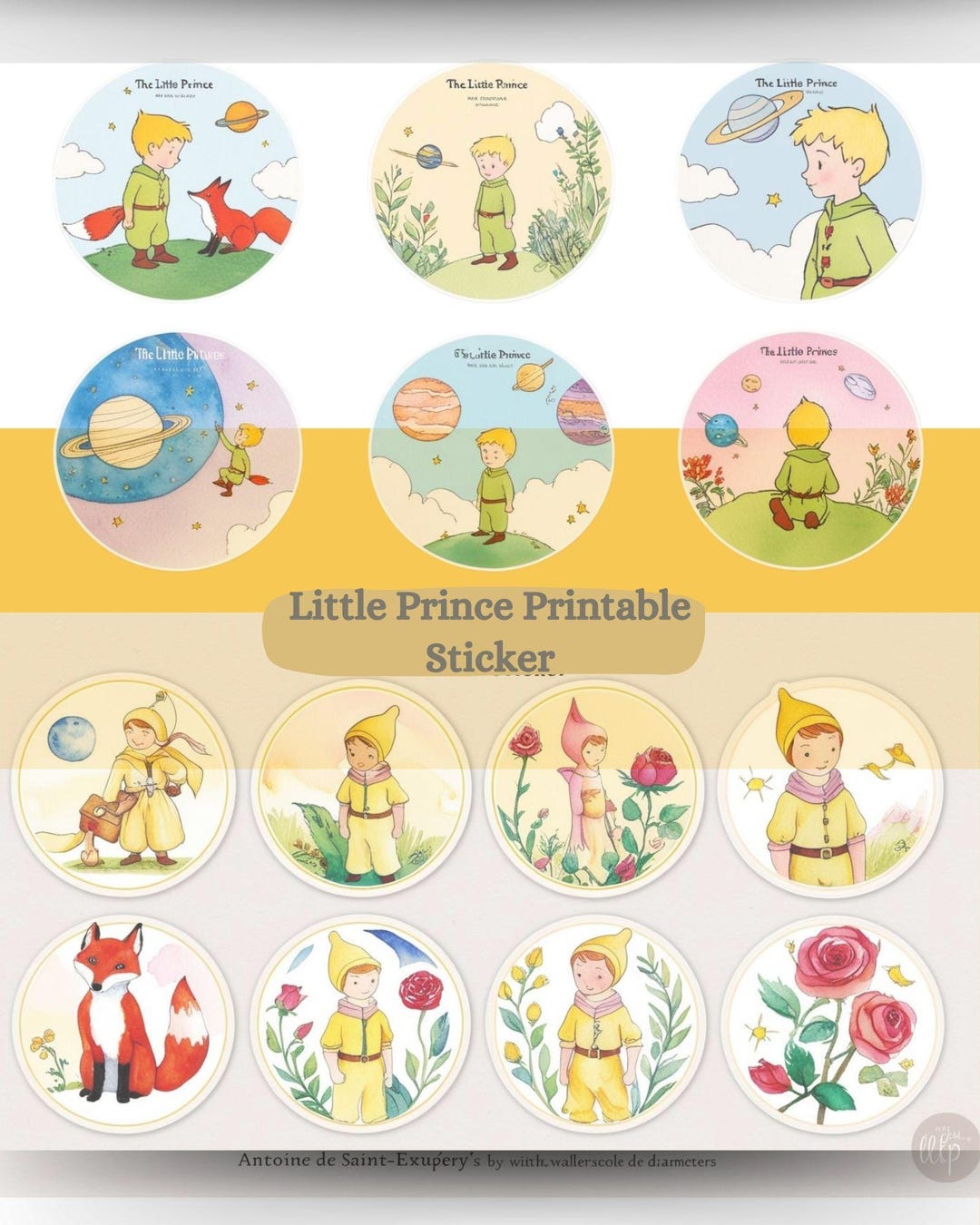 Printable Stickers Digital Labels 16 Stickers PNG JPG the Little Prince ...