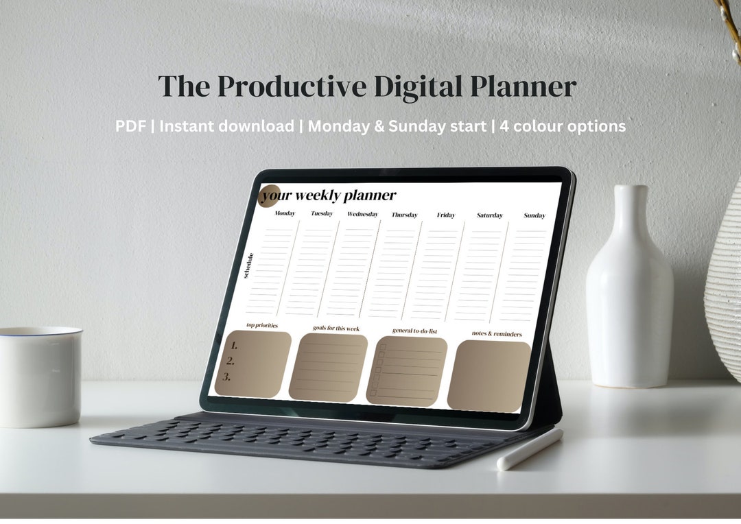 The Productive Digital Weekly Planner - Undated - Etsy