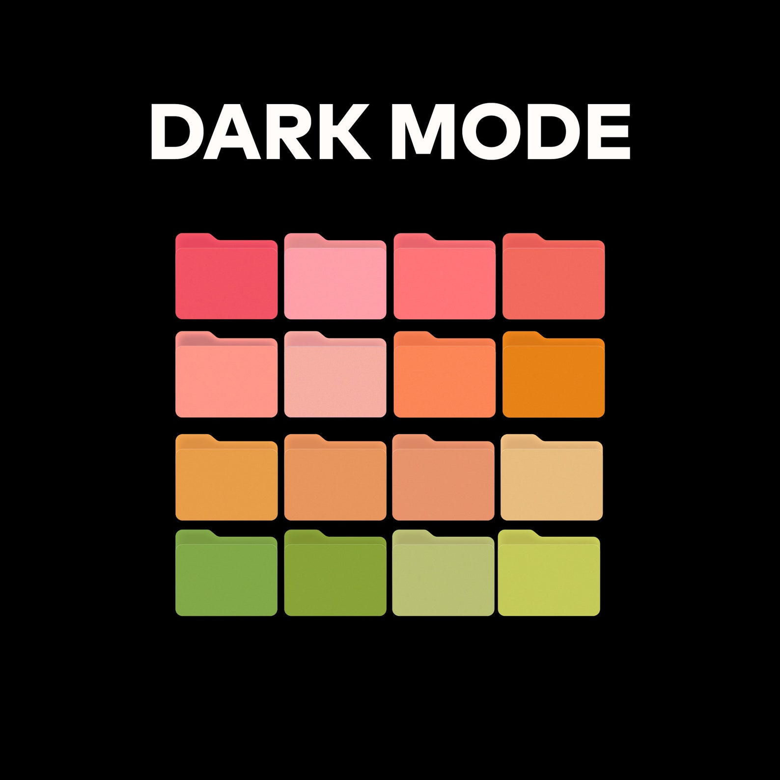 16 Desktop Folder Icons Pack, Summer Neon Tutti Frutti Bright Color ...