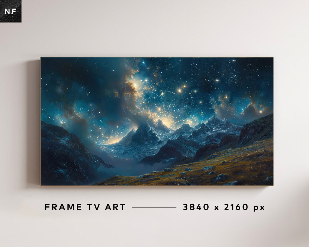 Samsung Frame TV Art, Painting Tv Frame Stars, Oil Painting Digital ...