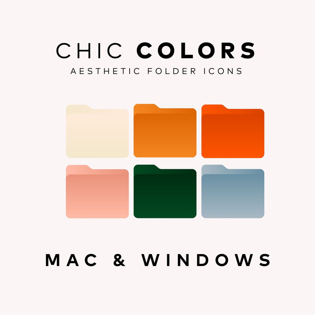 6 Desktop Folder Icons Pack Shades of Vibrant Minimal Gradient Color ...