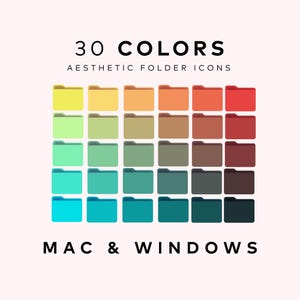 30 Desktop Folder Icons Pack, Bright Color Palette Imac, Windows Folder ...