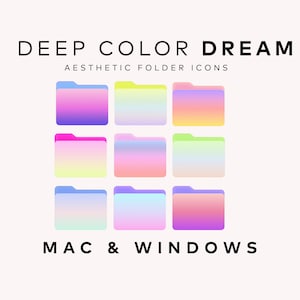 9 Desktop Folder Icons Pack, Neon Gradient Colour Palette Imac, Windows ...