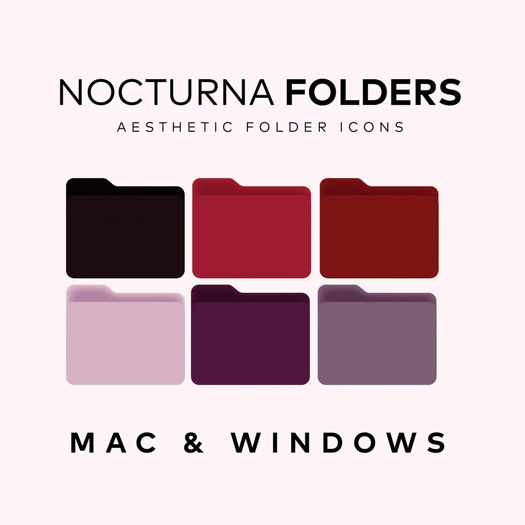 6 Desktop Folder Icons Pack, Vampire Red Goth Color Palette Imac ...