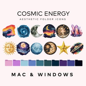 22 Desktop Folder Icons Pack, Mac Win Folder Icons, Cosmic Energy Icons ...