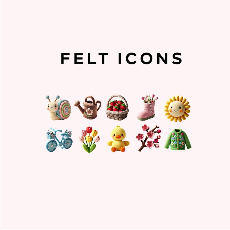 20 Desktop Folder Icons Pack Spring Felt Bright Colors Palette Folder ...