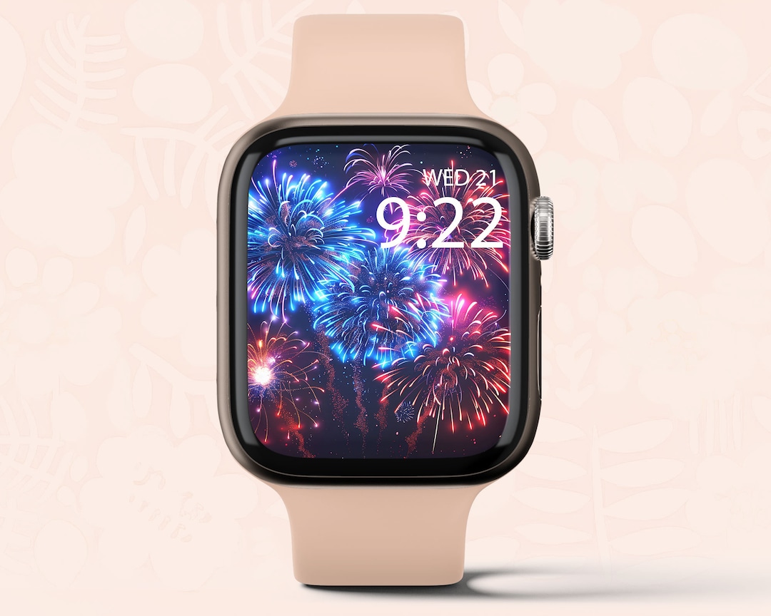 Apple Watercolor Watch Wallpaper, Celebration Fireworks Apple Watch ...