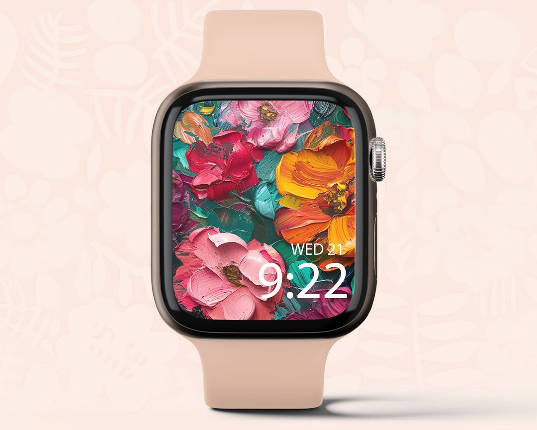 Floral Apple Watch Wallpaper: Watercolor Flower Smartwatch Background ...