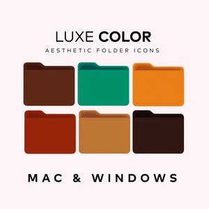 6 Desktop Folder Icons Pack, Luxe Palette Imac, Elegant Customizable ...