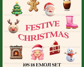 Ios 18 Emoji Sticker, 10 Festive Winter Christmas iPhone Icons Pack ...