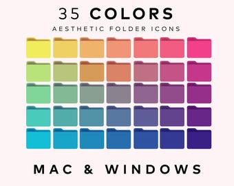 15 Desktop Folder Icons Pack, Summer Neon Pink Bright Color Palette ...