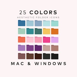25 Desktop Folder Icons Pack, Minimal Chic Color Palette Imac, Windows ...