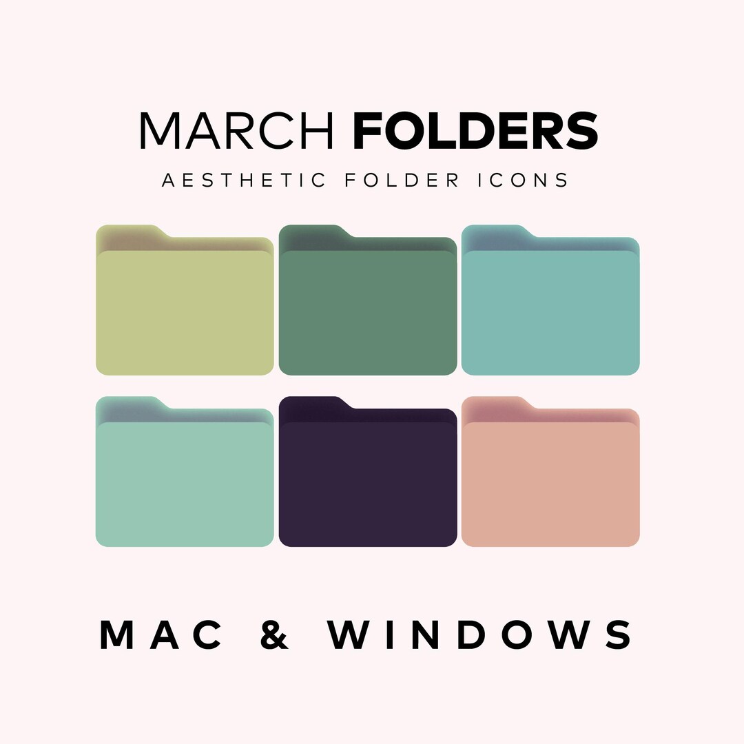 Pastel Blossom Desktop Folders Icons: Mac & Windows (digital Download ...