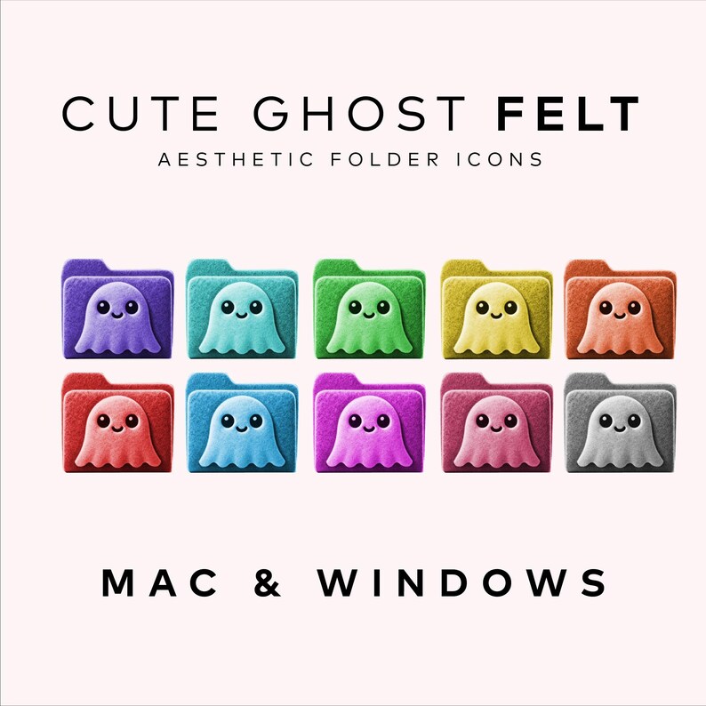 10 Desktop Folder Icons Pack Ghost Felt Folders Bright Color Palette ...