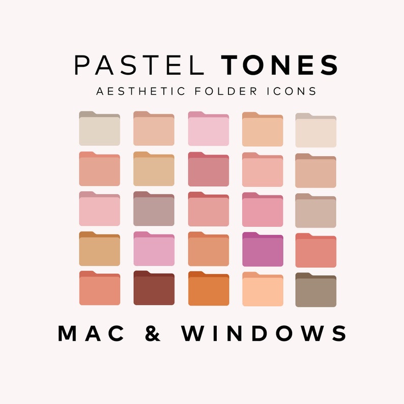 25 Desktop Folder Icons Pack Pastel Color Palette Imac Windows Folder ...