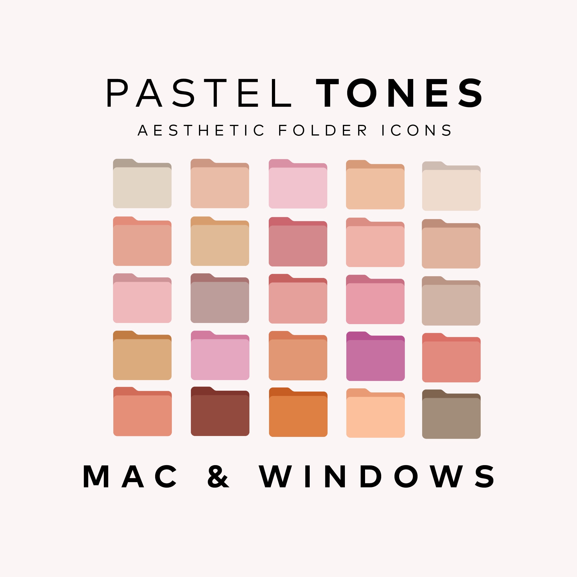 25 Desktop Folder Icons Pack Pastel Color Palette Imac Windows Folder ...