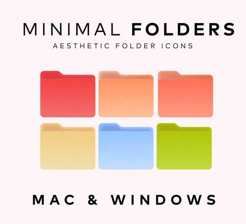 Gradient Bundle Pack Folder Icons 47 Folder Icons Color Pack Aesthetic ...