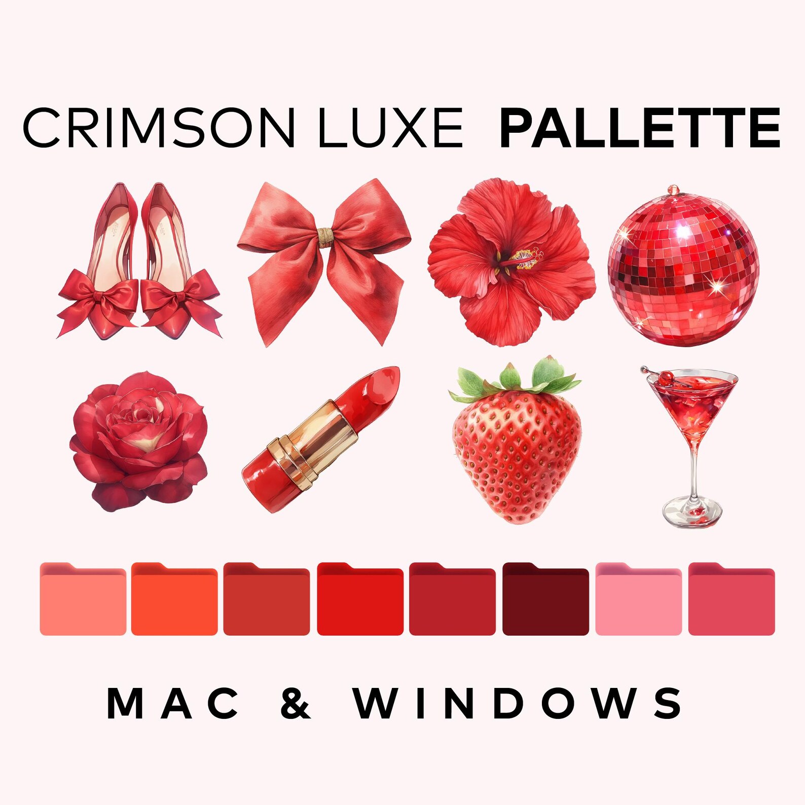 16 Desktop Folder Icons Pack, Mac Book Folder Icons, Luxury Red Student ...