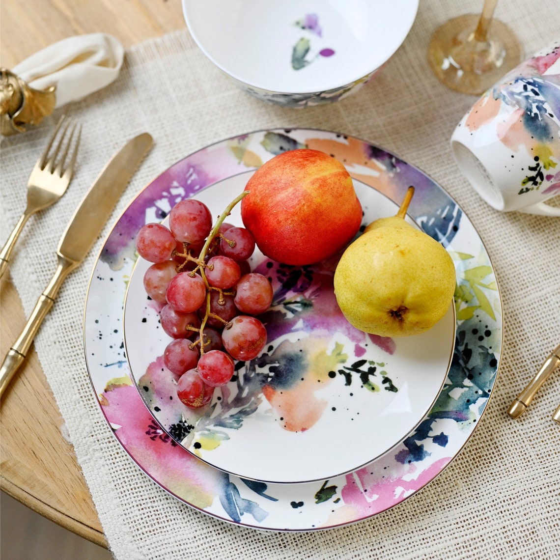 16-pc / 32-pc / 48-pc Dinnerware Sets Fine Bone China Sets Dishes Set ...