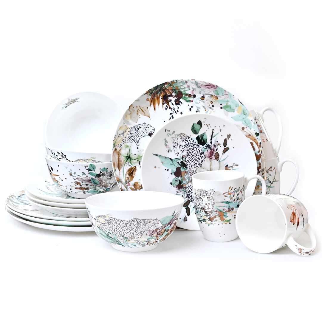 16-pc / 32-pc / 48-pc Dinnerware Sets Fine Bone China Sets Dishes Set ...