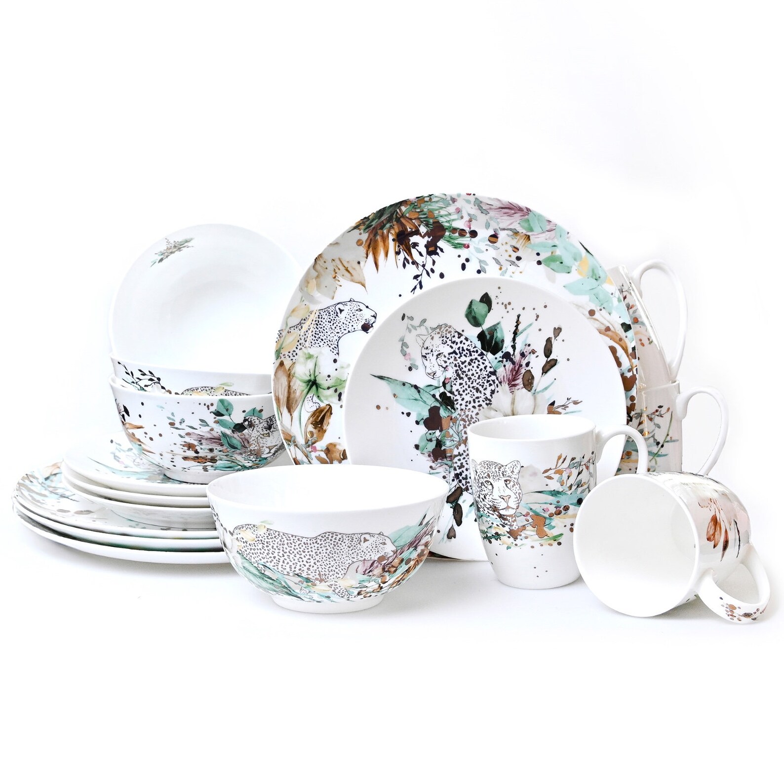 16-pc / 32-pc / 48-pc Dinnerware Sets Fine Bone China Sets Dishes Set ...