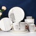 16 Pc / 32 Pc / 48 Pc Dinnerware Sets China Set Withe & Golden Rim ...