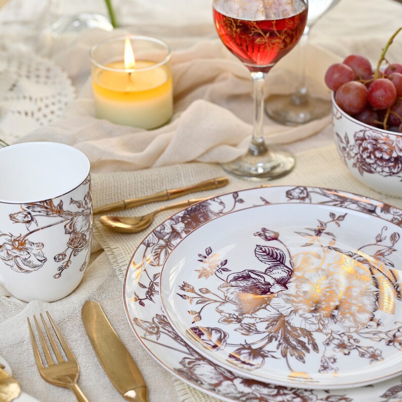 16 Pc / 32 Pc / 48 Pc Dinnerware Sets China Set Dishes Set for 4 / 8 ...