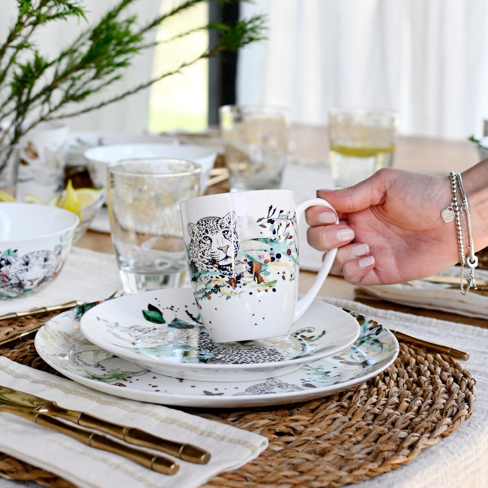 16-pc / 32-pc / 48-pc Dinnerware Sets Fine Bone China Sets Dishes Set ...