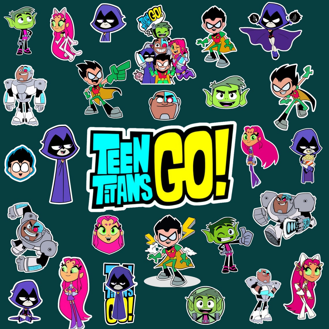TEEN TITANS GO Digital Sticker - Etsy