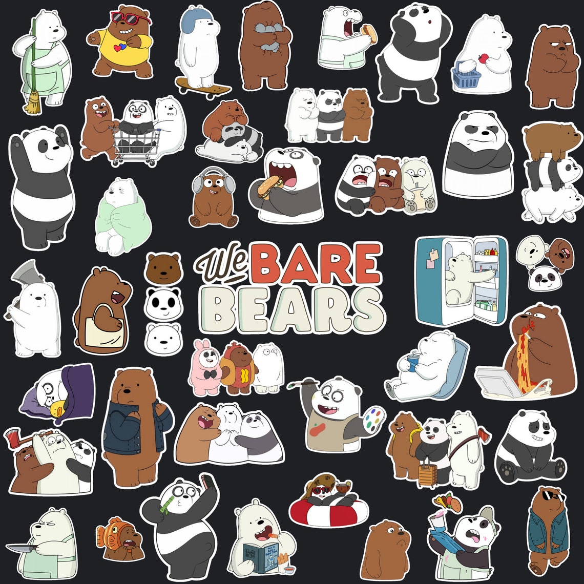 WE BARE BEARS Digital Sticker - Etsy
