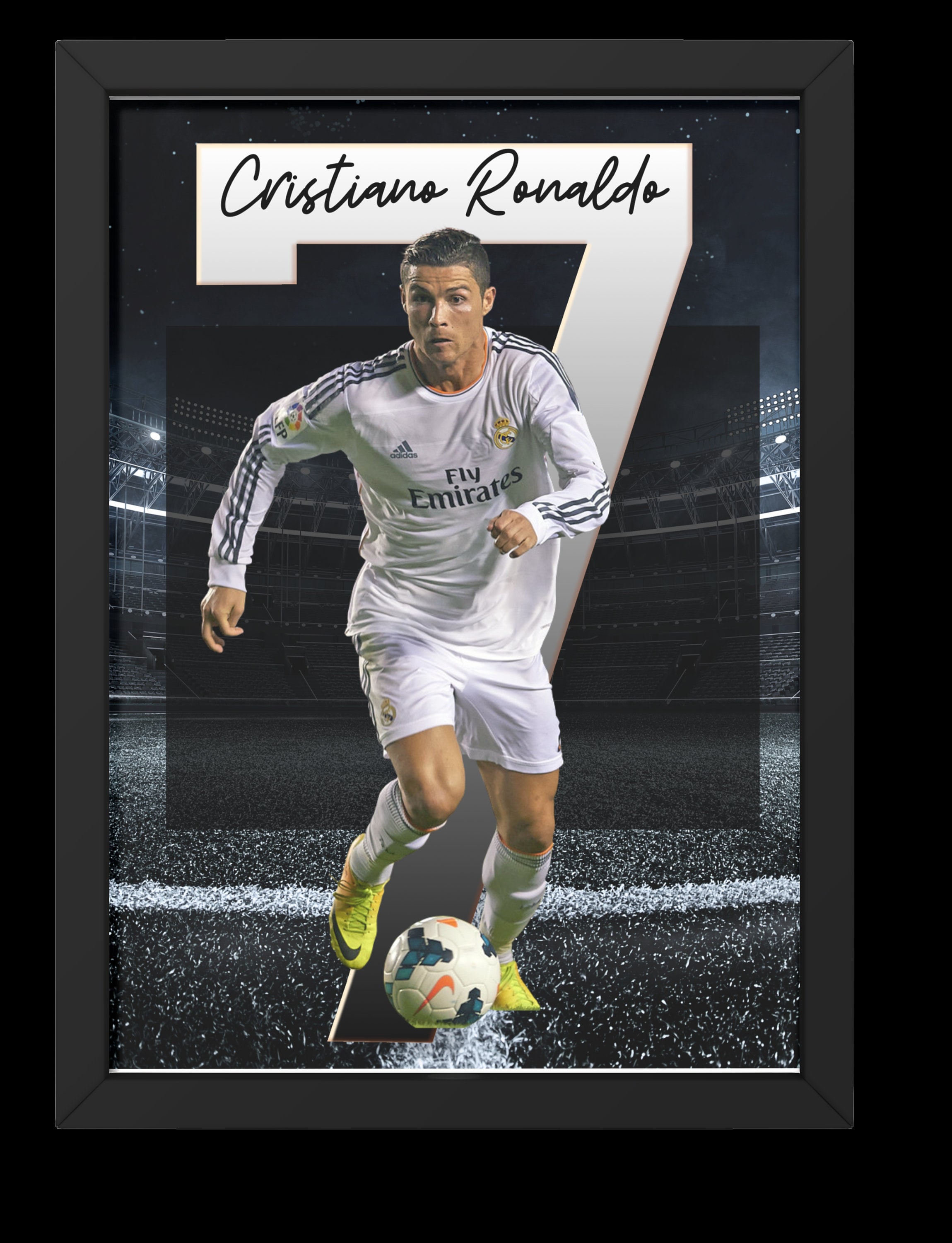 Cristiano Ronaldo Digital Poster Print Cr7 Football Poster Real Madrid ...