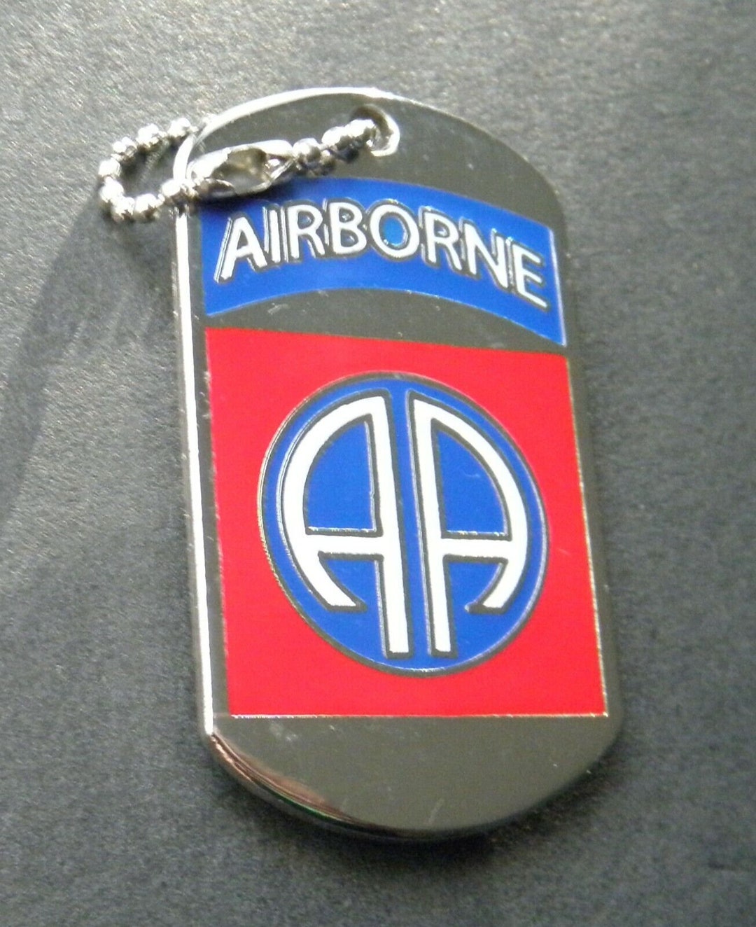 Army 82nd Airborne Division Dogtag Dog Tag Lapel Pin Badge 1.5 X 5/8 ...
