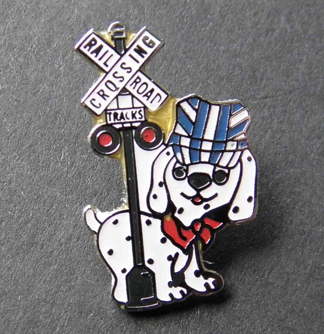 Railroad Crossing Signal Dog Lapel Pin Badge 7/8 Inch - Etsy