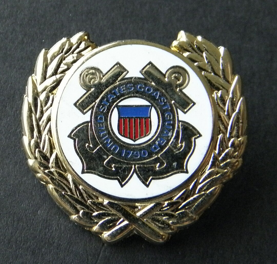 Us Coast Guard Uscg Usa Wreath Lapel Pin Badge 1.15 Inches - Etsy