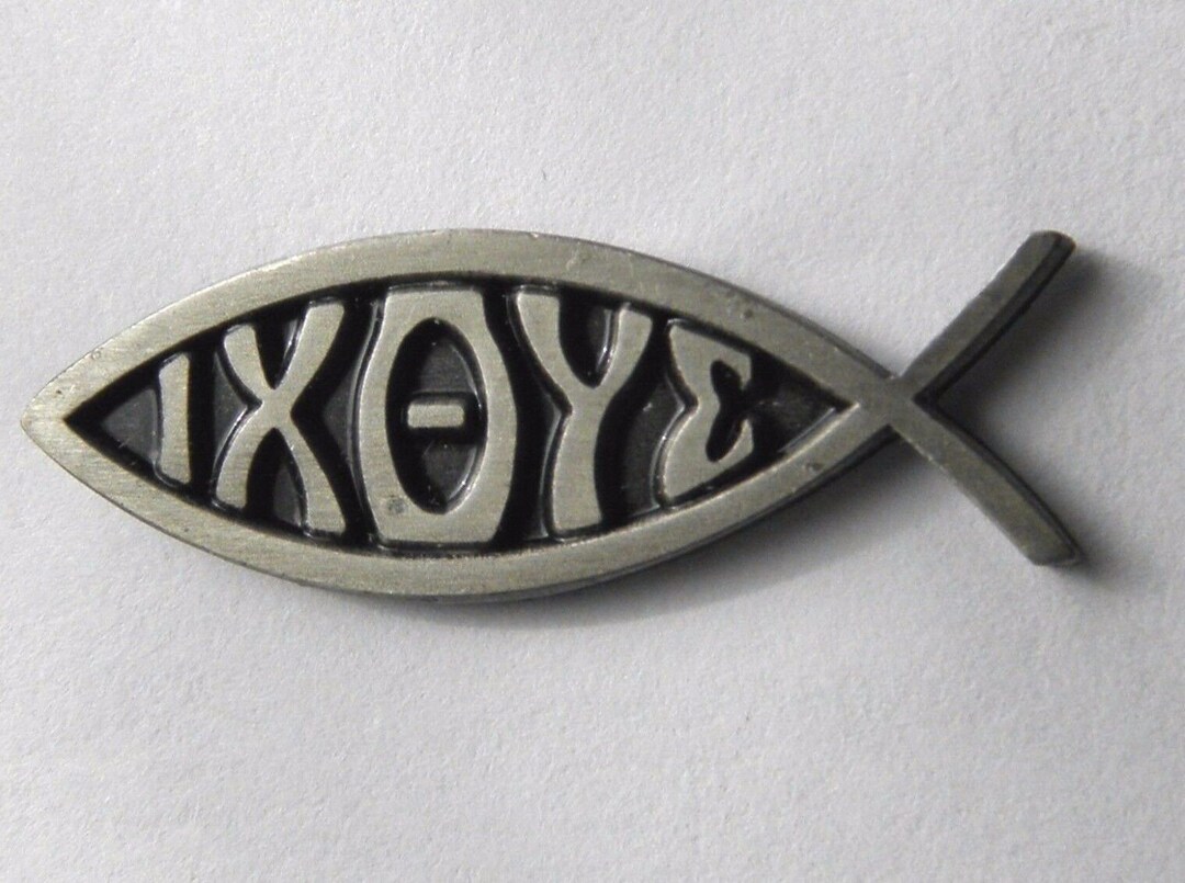 Ixoye is Greek for Jesus Fish Ii Religious Novelty Lapel Pin Badge 3/4 ...