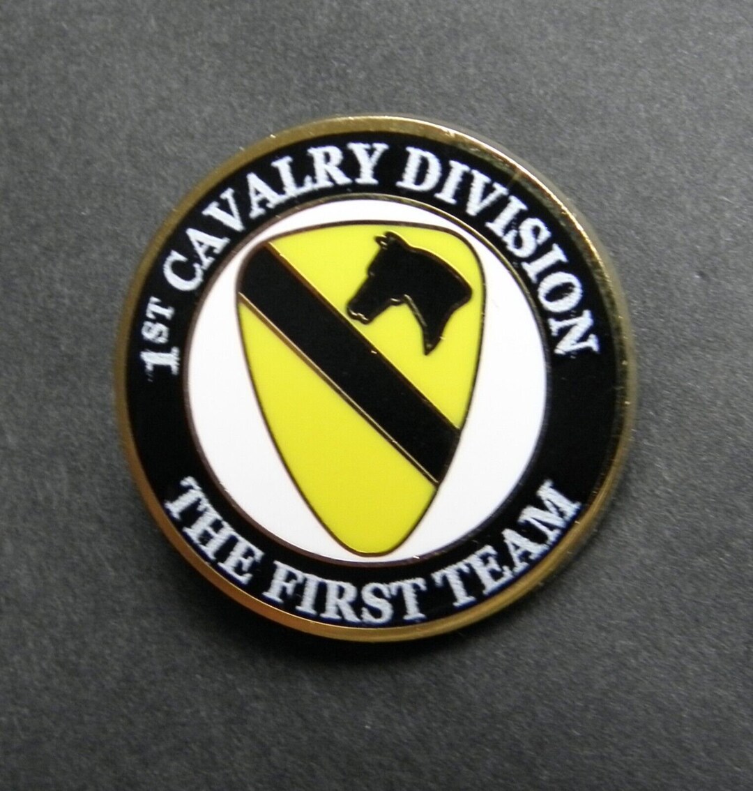 Us Army 1st Cavalry Division First Team Round Lapel Hat Pin - Etsy